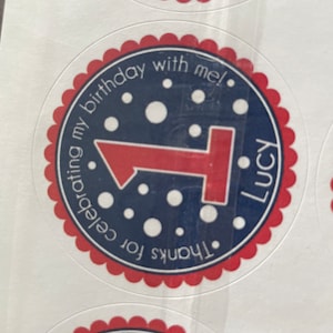 Personalized Birthday Age Number Stickers, Birthday Party, Party ...