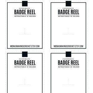 PRINTABLE Badge Reel Display Cards Digital PDF Backing Cards Tags ...