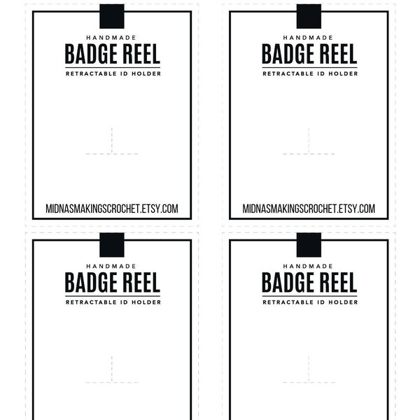 PRINTABLE Badge Reel Display Cards - Digital PDF - Backing Cards Tags ...