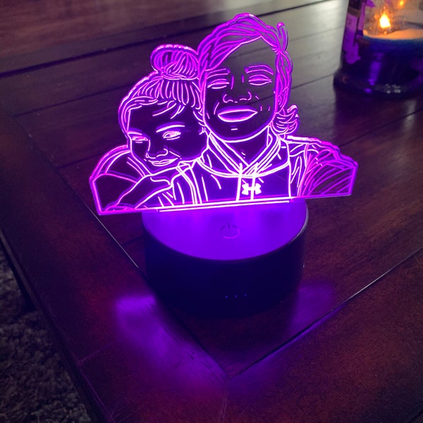 Custom LED Acrylic Light | LED Sign | LED Lamp | Drawing From Photo - Etsy