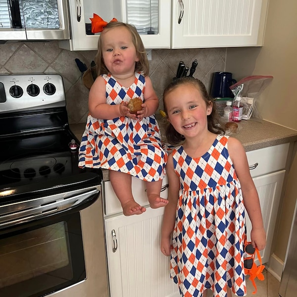 UF Orange Gators on Blue Dress, Game Day, College Apparel, Florida ...