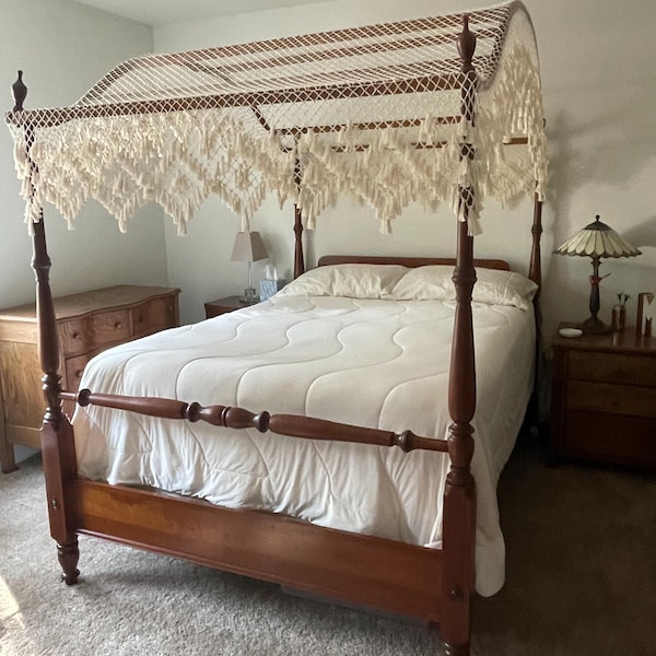 Bed Canopy - USA Made Arched Double Diamond Hand Tied Canopy - Etsy