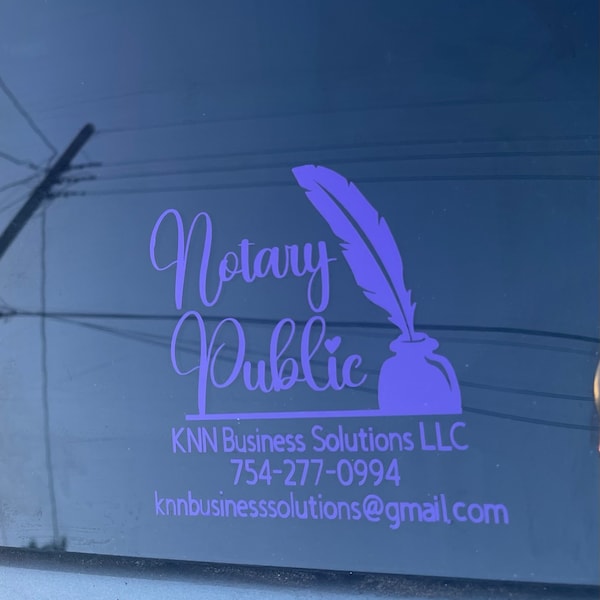 Mobile Notary Public Decal| Decals for Notaries| Professional Car ...