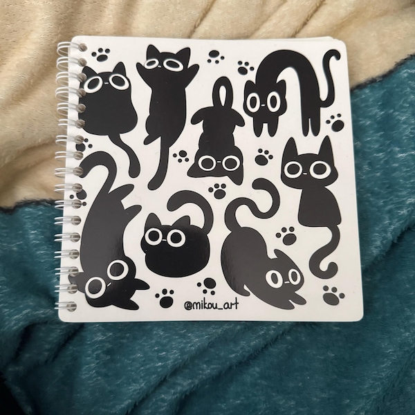 Sticker Sheet Chunky Cat Collage Vinyl 5.5x5.5 Inch Waterproof, and ...