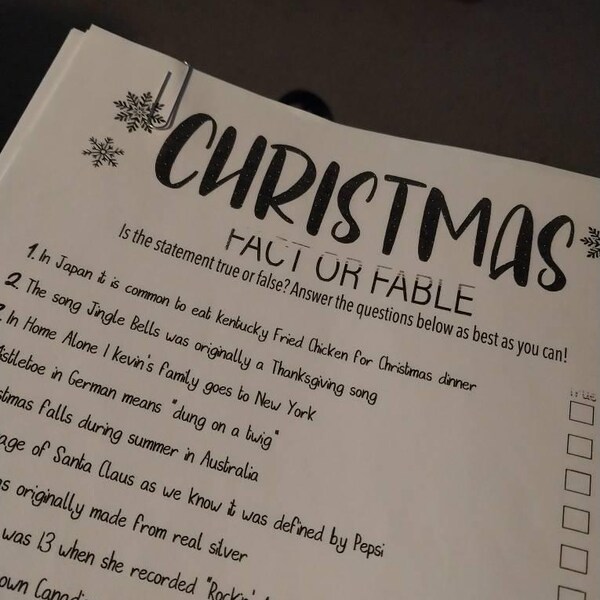 Christmas Fact or Fiction Game | Holiday Office Party Games | Christmas ...