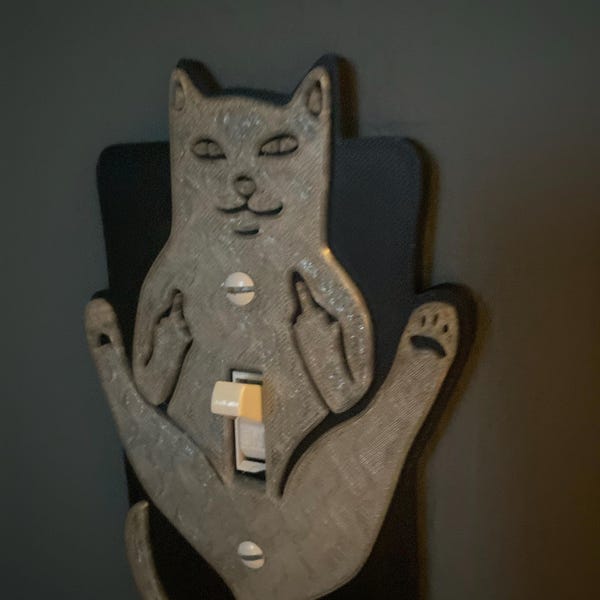 Funny Cat Middle Finger Light Switch Cover - Gag Gift - Unique Home ...