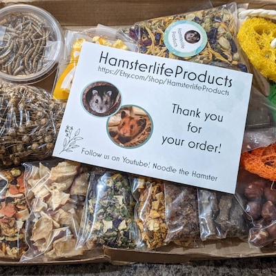 Hamster Treat Box Flaxspray Foraging Flowers Rosehips Dried Fruit ...