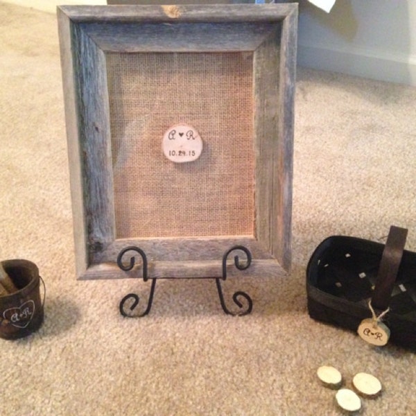 Personalized Framed Guest Book, Rustic Wedding Guestbook Alternative ...