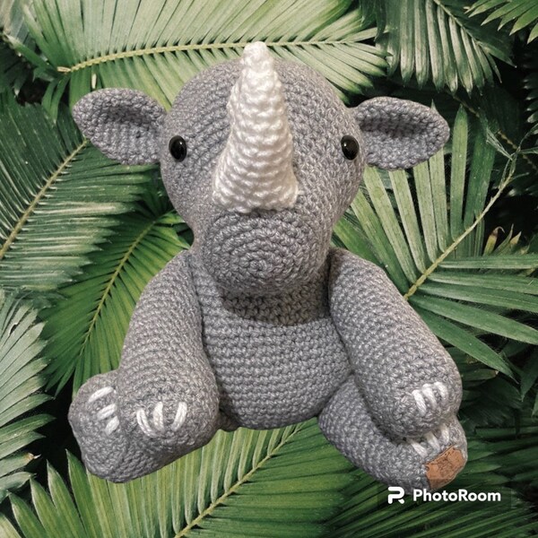 Ricky the Rhino Pattern-rhino Crochet Pattern-amigurumi Pattern-crochet ...