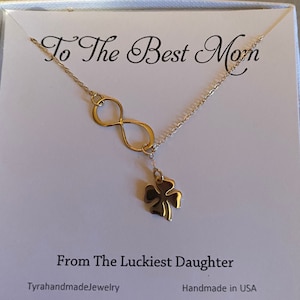 Four Leaf Clover Infinity Lariat Y Necklace,shamrock Necklace,infinity ...