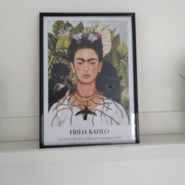 Frida Kahlo - Self Portrait Exhibition Poster, Vintage Home Decor, Wall ...