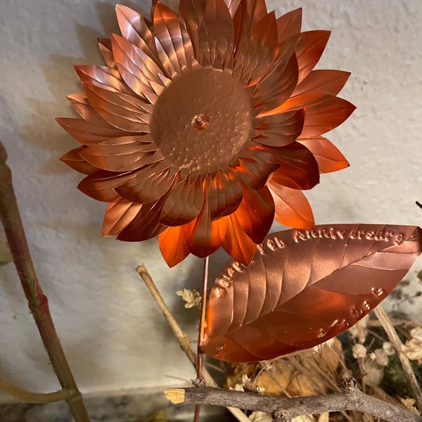 7 Flower Long Pure COPPER Lotus Flower Sun Catcher Rain Chain Handmade ...