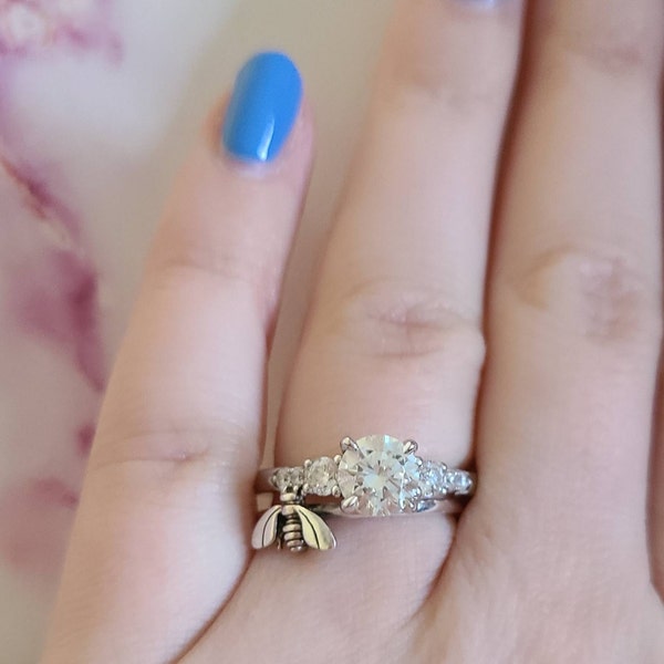 Minimalist Bee Ring, Sterling Silver or Gold Filled Ring for Women ...