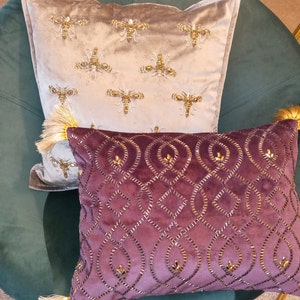 Brown Gold Satin Smocking Throw Pillow Luxury Contemporary | Etsy