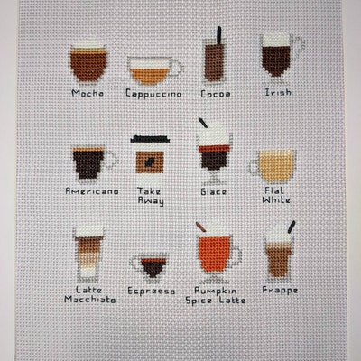 Tiny Cocktails Cross Stitch Pattern, Mini Drinks, Mimosa, Margarita ...