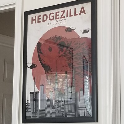 Rare Hedgezilla Movie Poster Cutest Kaiju Protector of Tokyo Funny ...