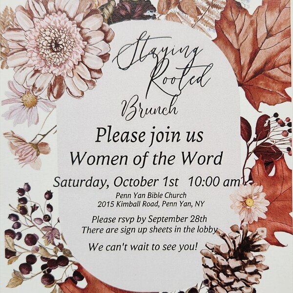 Autumn Floral Birthday Party Invitation, Fall Woman's Birthday Invite ...