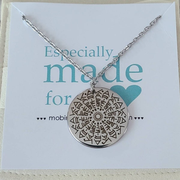 Your Own Name Mandala Necklace, Custom Engraved Waterproof Medallion ...