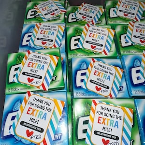 Extra Mile Thank You, Cute Thank You, Extra Gum Printable Tag ...