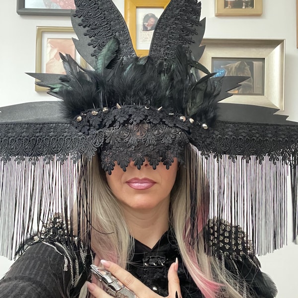 Black Lace Masquerade Mask: Venetian Dance Mask With Fringe - Etsy