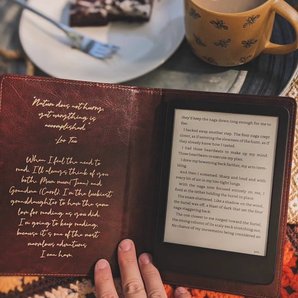 Personalised Faux Leather Kindle Paperwhite and Universal Ereader Case ...