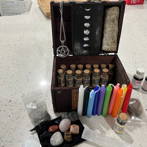 Witchcraft Kit, Apothecary Kit Box With Wiccan Supplies, Witch Supplies ...
