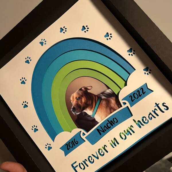 3D Custom Pet Memorial Shadow Box, Personalized Dog, Customizable Pet ...