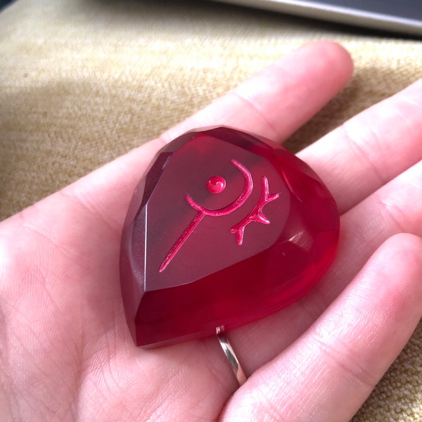 Red Mage FFXIV Hand Painted Soul Crystal/rdm Job Stone Final Fantasy ...