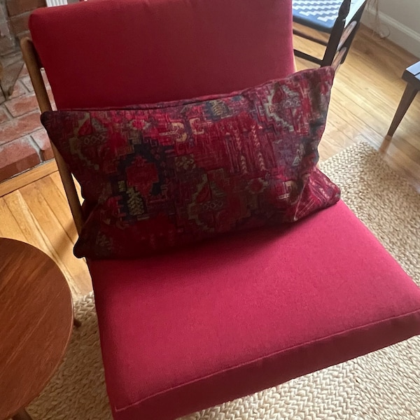 Dark Red Turkish Kilim Pillow Lumbar Pillow Cover 16x24 Turkish Boho ...