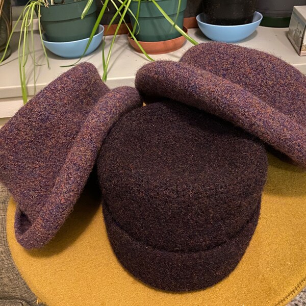 Felted Wool Hat Crochet PATTERN, Flat Brim or Rolled Edge, Easy ...