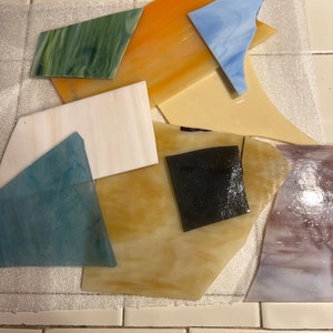 Stained Glass 15 Lbs Scrap Glass Variety Pack, Mosaic Glass, Art Glass ...