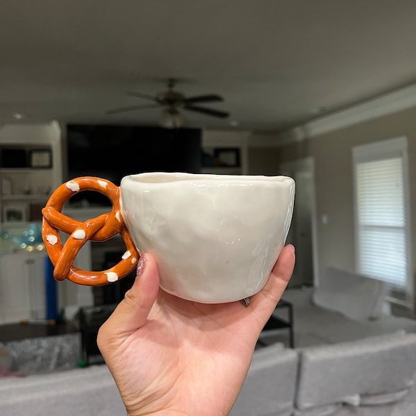 Handmade Ceramic Pretzel Mug: Unique Coffee Lover Gift, Original Design ...