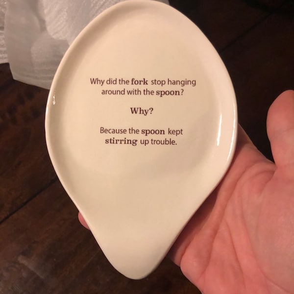 Custom Spoon Rest - Ceramic Spoon Rest With Handwritten Recipe or ...