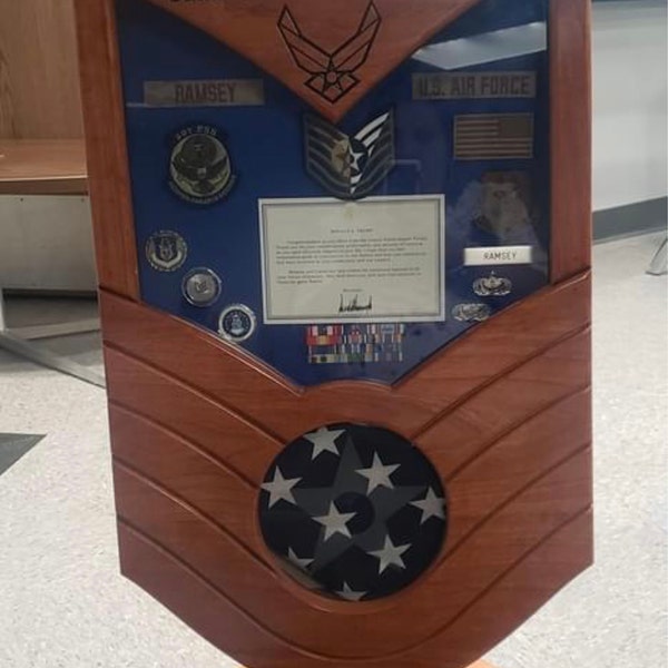 Handcrafted Air Force Ssgt Shadowbox - Air Force Tsgt Shadowbox ...