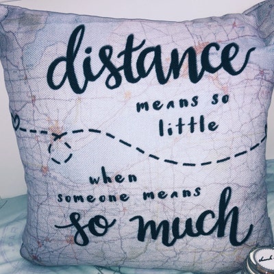 Long Distance Gift Love Quotes Decorative Throw Pillows Long Distance ...