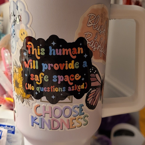 This Human Will Provide A Safe Space Waterproof Sticker, Ally Stickers ...