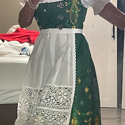 Authentic German Long Brown 3 Piece Dirndl Set With Bavarian Floral ...