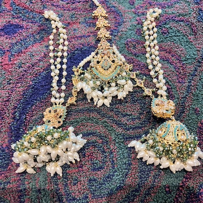 Nauratan Bridal Set / Pakistani Jewelry / Indian Bridal Jewelry /indian ...
