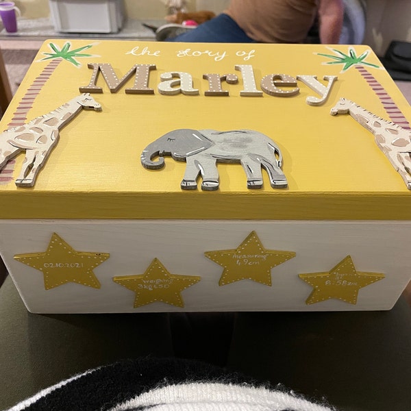 Baby Girl Keepsake Box, Girl Memory Box, Childrens Wooden Suitcase Box ...