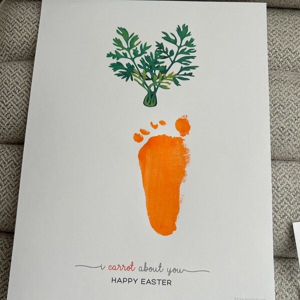 Carrot Footprint Foot Craft Art / I Carrot About You Happy Easter / DIY ...