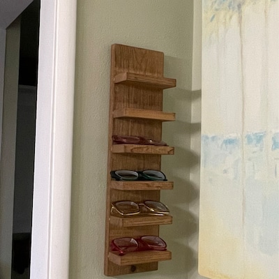 Wooden Sunglasses Shelf Floating Shelf Entryway Organization Eyeglass ...