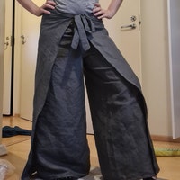 Palazzo Wrap Pants Sewing Pattern, Unbelievable Comfy and Easy Linen ...