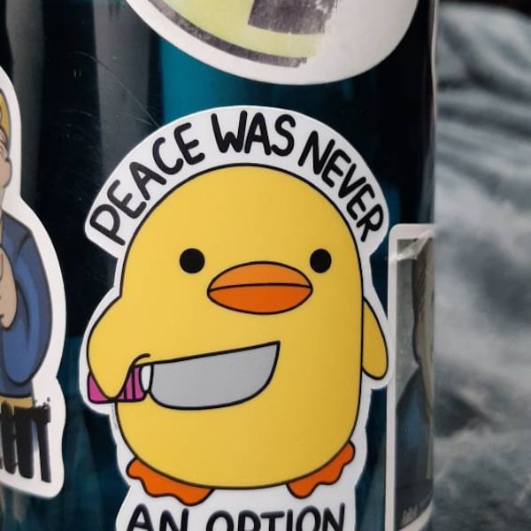 Chick Duck With Knife Magnetic Bookmark, Duck Meme Bookmarks, Handmade ...