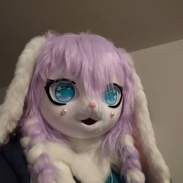 Candy Lavender Bunny Kigurumi Fursuit Furry Head Kig Style,white Bunny ...