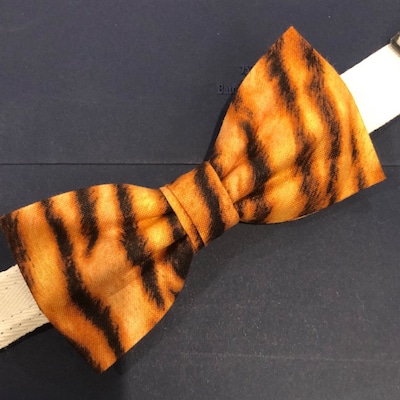 Tiger Print Bow Tie, Furry Looking Tiger Stripes, Self-tie or Pre-tied ...