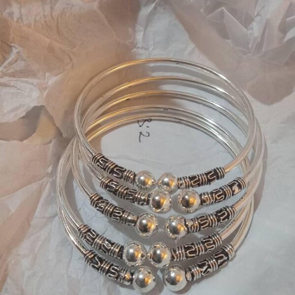 925 Sterling Silver Bangle Boho Stacking Bangles Handmade Bangle ...