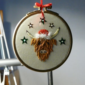 Highland Cow Hand Embroidery Pattern Floral Cow Printable Embroidery ...