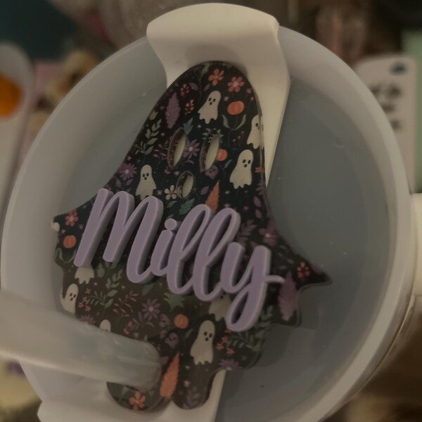 Ghost Spooky Stanley Topper Halloween Name Tumbler Topper Spooky Season ...