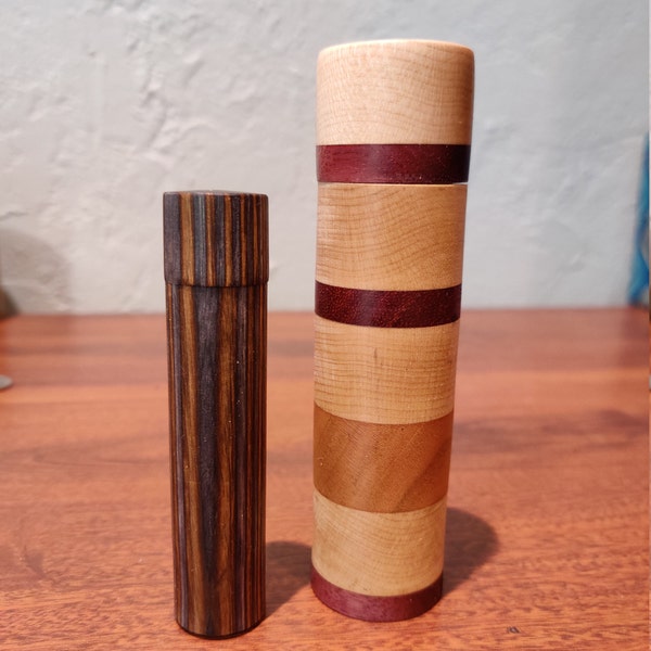 Round Wood Tube Box, Unique Woods Store, Pills, Needles and Pins ...