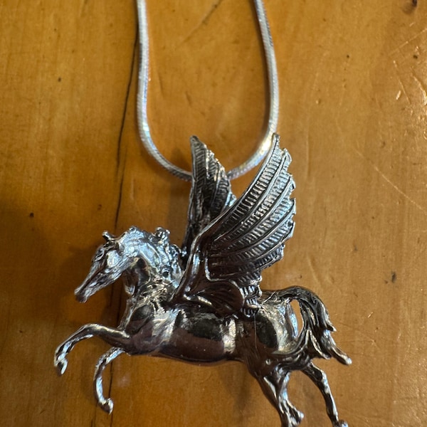 Rearing Horse in Horseshoe Pendant & Chain Sterling Silver Forge Hill ...